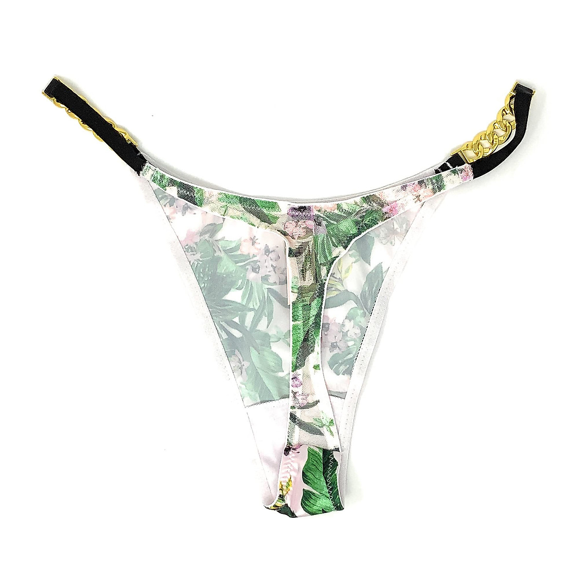 Victoria's Secret Bombshell Shine Thong Panty, Light Pink Floral Chain Shine, Small