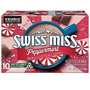 Swiss Miss Peppermint Hot Cocoa, Keurig Single-Serve K-Cup Pods, 10 Count