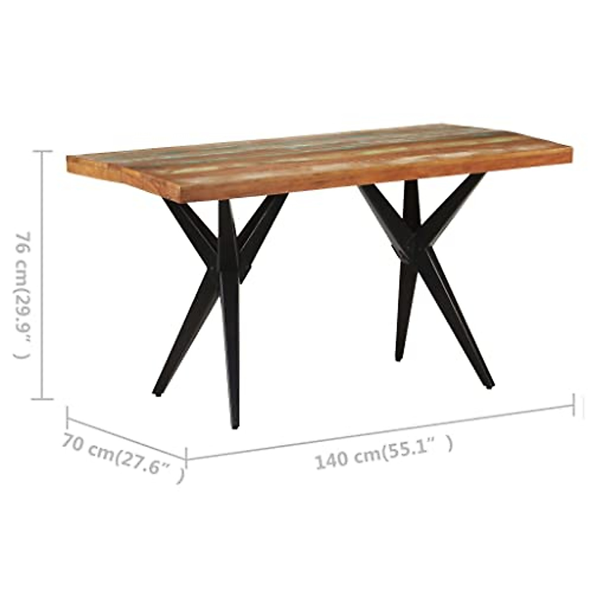 Industrial Design Dining Table Casual Pub,Bar Laptop Table,Modern Studio Dining Table,homeoffice Desk,Dining Table 55.1"x27.6"x29.9" Solid Reclaimed Wood