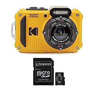 Kodak PIXPRO WPZ2 Rugged Waterproof 16MP Digital Camera with 4X Optical Zoom and Kodak 32GB microSDHC Card with Adapter Bundle (2 Items)