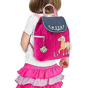 Stephen Joseph Girls Quilted Horse Backpack with Coloring Activity Pad