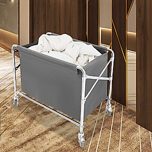 Laundry Basket With Wheels, 1 Section Rolling Laundry Hamper, Laundry Cart With Wheels Laundry Sorter Laundry Bags 34.25 x 20.47 x 30.7 Inches, Grey