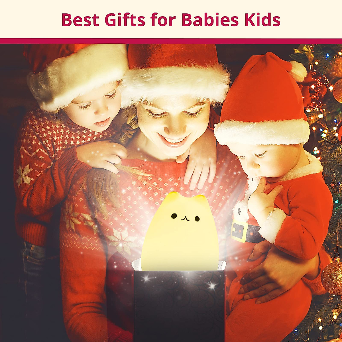 GoLine Cat Lamp, Gifts for 3 4 5 Year Old Girls,Graduation Gifts for Teen Girls,Kids Night Light for Bedroom,Kawaii Kitty Baby Nursery Lamp with Remote Control.