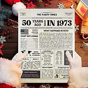 Funny 50th Birthday Card, Back in 1973 Birthday Card for Boyfriend, Happy 50th Birthday Card Gifts for Women Men, 50th Wedding Anniversary Card Gifts for Parents Couple, 10.6x7.8 inch