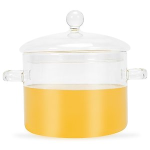 Glass Saucepan With Cover, 2L/70OZ Upgraded Thickened Heat-Resistant Glass Pots For Cooking On Stove, HOIDGUB The Best Handmade Glass Simmer Pot For Glass Safe For Pasta Noodle, Soup, Milk, Baby Food