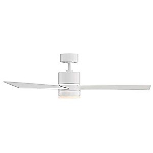 Axis Smart Indoor and Outdoor 3-Blade Ceiling Fan 52in Matte White with 3000K LED Light Kit and Remote Control works with Alexa, Google Assistant, Samsung Things, and iOS or Android App
