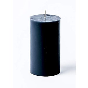 3" x 6" Hand Poured Solid Color Unscented Pillar Candles Set of 3 - (Black)