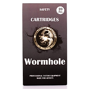 Wormhole Tattoo Cartridge Needles, 9RL Tattoo Needles 20PCS Disposable Tattoo Needle Cartridge Round Liner Cartridge Needles for Tattoo Pen Tattoo Machine Tattoo Supplies 1209RL