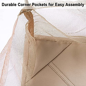 Yescom 10.6'x10.6' Gazebo Top Replacement for 2 Tier Summer Veranda Frame Canopy Cover Patio Garden Yard Dark Beige Y00710T01