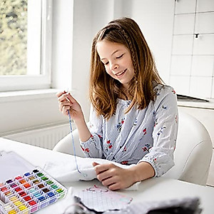 Peirich Embroidery Floss Cross Stitch Supplies, Friendship Bracelets String Kit Embroidery Floss Kit Cross Stitch Kits with Organizer Box Cross Stitch Tools - Gift for Halloween Christmas Birthday