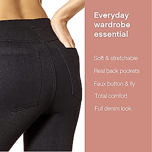 No nonsense Women's Stretch Denim Legging, Black, Medium