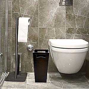 TOPZEA Bamboo Waste Basket, Rectangular Narrow Trash Can with Handles, Wooden Slim Wastebasket Small Garbage Cans for Bathroom, Bedroom, Kitchen, Craft Room, Office, RVs, 10.5"x6"x11"