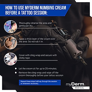 Myderm Medical 5% Lidocaine Numbing Cream, 3 Jars (1.5oz Each) 5% Topical Cream with Vitamin E for Relief from Swelling, Itching, Burning - Made in The USA