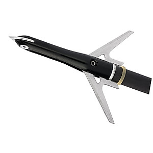 Rocky Mountain Warhead Bowhunting 100 Grain, Mechanical Broadhead 1-3/4" Cutting Diameter, 3 Pack, Black RM56002