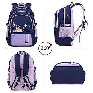 ACESAK Backpack for Girls - Girls Backpack Schoolbag for Girls Kids Children Teens Elementary Middle School Bags, Waterproof Lightweight Kids Bookbag Backpacks Casual Daypack with Lunch Bag Set