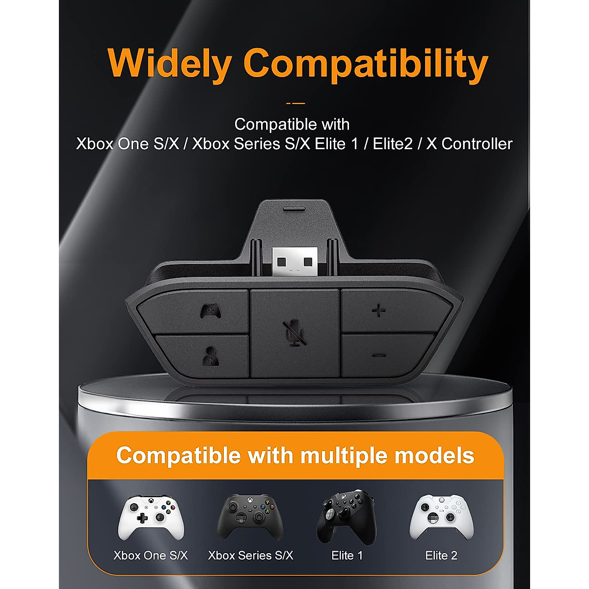 OLCLSS Stereo Headset Adapter for Xbox One, Black, 3.5mm Audio Jack, Compatible with Xbox One Controllers