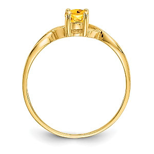 IceCarats 10K Yellow Gold Orange Citrine Ring Gemstone Band November Birthstone Jewelry Size 7