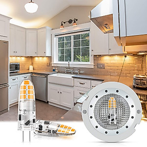 DiCUNO G4 LED Bulb 12V, JC Bi-Pin Base Light Bulbs 2W, Warm White 3000K, 20W T3 Halogen Replacement Bulb for Landscape Light, Under Cabinet Light, Chandelier, Non-dimmable, Pack of 10