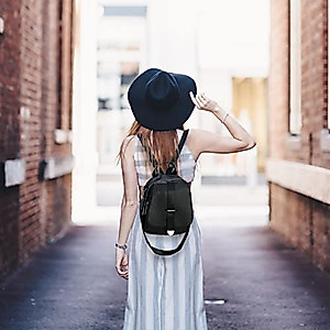 NEFORBA Small Backpack Purse for Women Little Black Backpack, Convertible Casual Leather Daypack, Ladies Travel Bag Shoulder Handbag and Satchel Handbags 61