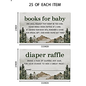 Yuansail Baby Shower Invitation Set, Fill In Invites Cards, Books For Baby, Diaper Raffle, Thank You, The Adveture Begins, Each Design 25 Cards & Envelopes (Total 100 Cards) – (bb003-taozhuang)