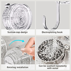 WAYUTO 4PCS Suction Cup Hooks Removable Shower Suction Cup Hangers Punch-free Coat Hat Hooks for Kitchen Bathroom Door Heavy Duty Vacuum Hooks Transparent