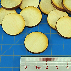 LITKO Miniature Base Set | Role-Playing Games | Laser-Cut 3mm Plywood | 3mm Baltic Birch Plywood | 25 Pack | Circular (25mm)