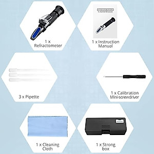 ALLmeter Grape Wine Refractometer Brix Alcohol Refractometer for Grape Wine Brewing Measure Sugar Content & Predict Alcohol Degree Dual Scale of 0-40% Brix & 0-25% vol Alcohol for Brewing Winemaking