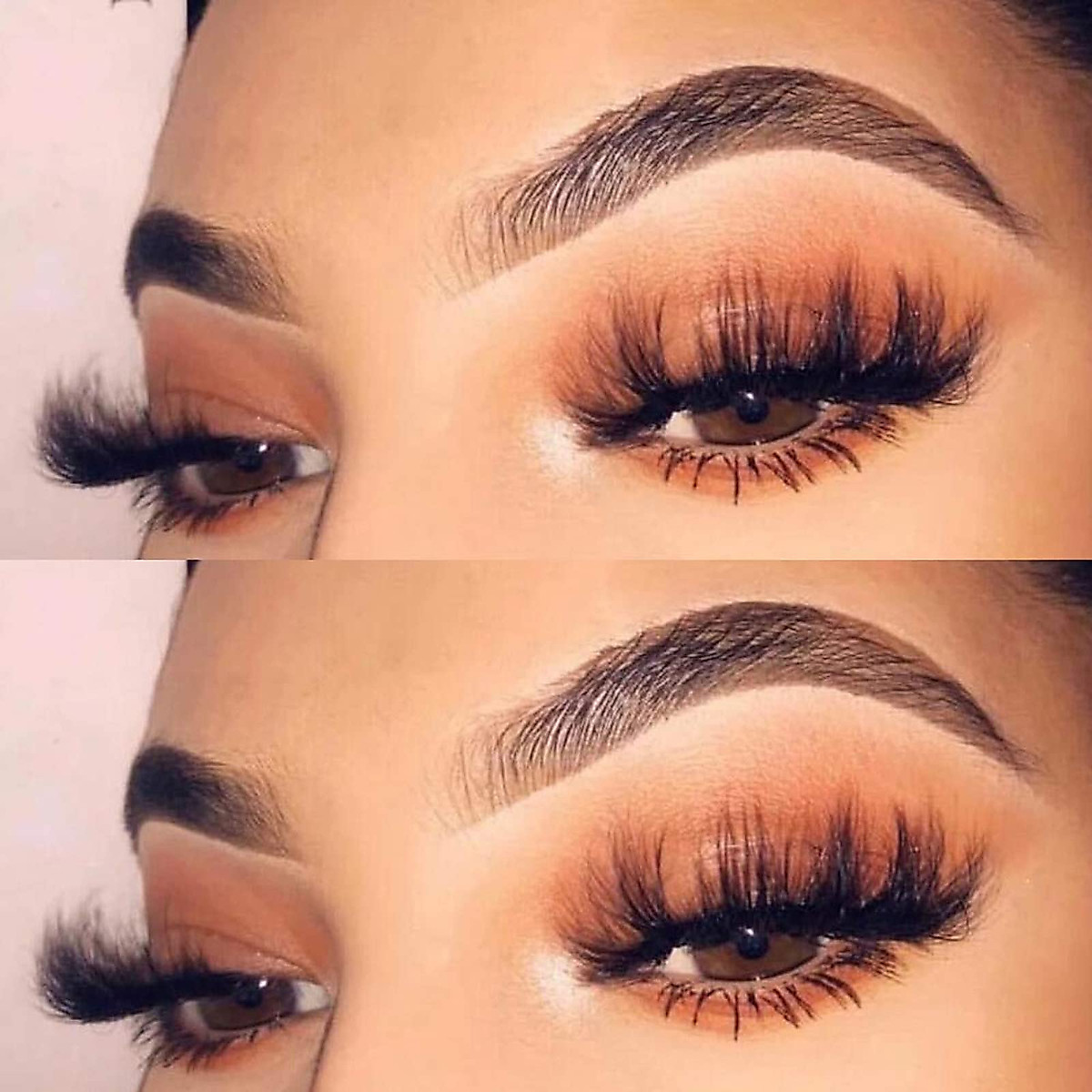 DAODER False Eyelashes 25mm Lashes Wispy Long 8D Mink Lashes Dramatic Volume Fluffy Eye Lashes Pack for Women 7Pairs Soft Reusable Fake Eyelashes