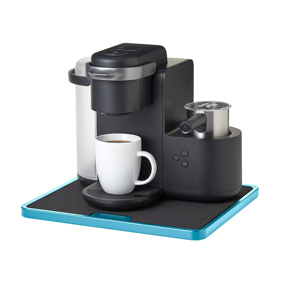 Nifty Large Appliance Rolling Tray - Aqua, Home Kitchen Counter Organizer, Integrated Rolling System, Non-Slip Pad Top for Coffee Maker, Stand Mixer, Blender, Toaster