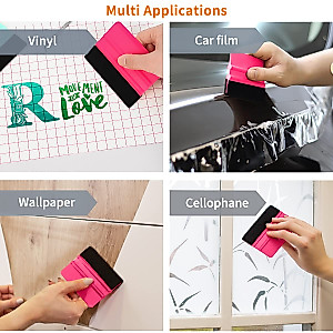 Squeegee for Vinyl - 2Pack Felt Squeegee Tool, Craft Adhesive Vinyl Cricut Scraper for Car Film Wrap, Sign Making, DIY Crafting, Window