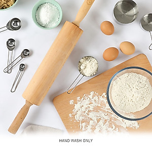 Martha Stewart Bainford 21" Large Beech Wood Rolling Pin