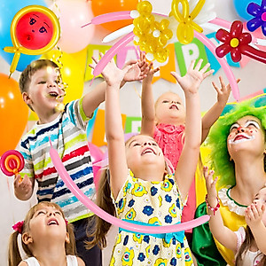 KAWKALSH 260 Balloons Clear, Long Balloons for Balloon Animals, Thickening Skinny Latex Twisting Balloons for Tying Balloon Arch Modeling Magic Clown Birthday Wedding Party Decorations 100pcs Clear