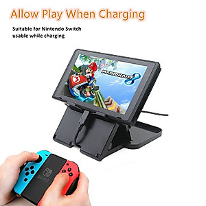 Multi-Angle Stand for Nintendo Switch,Portable & Foldable Playstand for Switch, Tablet Video Game Holder Universal Holder for Smartphones and Tablets iPhone 7 6 Plus ipad Samsung s8 s7(Black)
