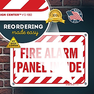 Fire Alarm Panel Inside Sign, 10x7 Inches, Rust Free .040 Aluminum, Fade Resistant, Made in USA by My Sign Center