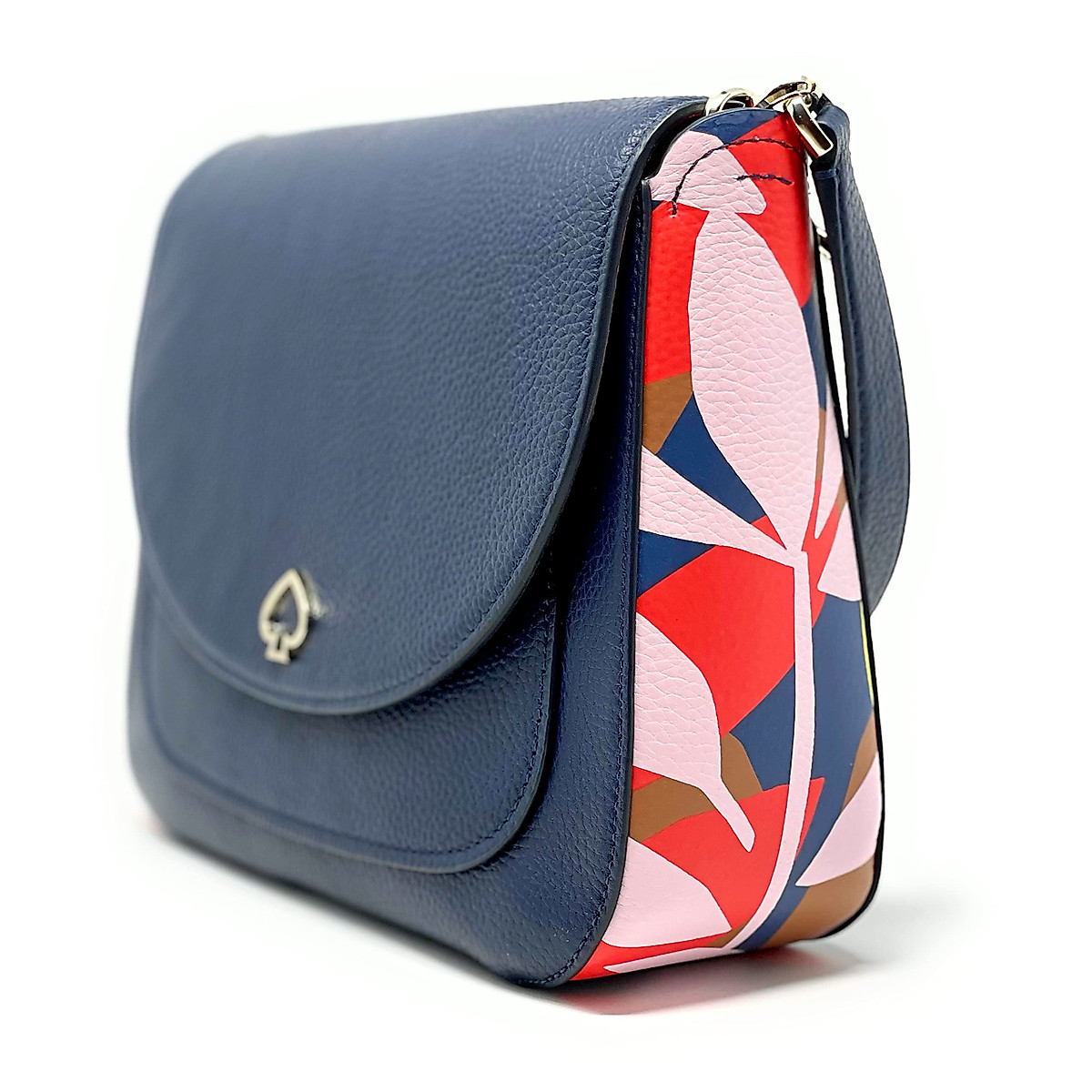 Kate Spade Kailee Tropical Toss Medium Flap Shoulder Leather Bag Nightcap Floral