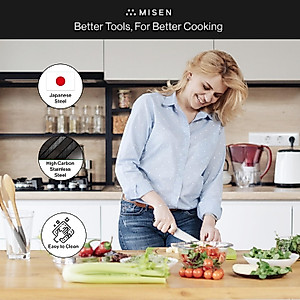 Misen 5.5 Inch Utility Knife - High Carbon Stainless Steel Kitchen Knife for Chopping & Slicing - Ergonomic Design for Culinary & Professional Chefs - Black