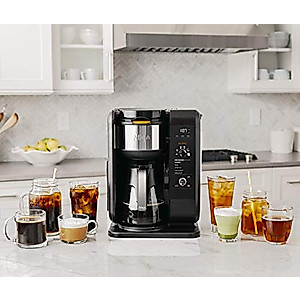 Ninja Hot and Cold Brewed System, Auto-iQ Tea and Coffee Maker with 6 Brew Sizes, 5 Brew Styles, Frother, Coffee & Tea Baskets with Glass Carafe (CP301) (Renewed)