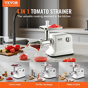 VEVOR Electric Tomato Strainer, 700W Tomato Sauce Maker Machine, 5.5 LBS/Min Food Strainer and Sauce Maker, Pure Copper Motor Food Mill with Reverse Function for Tomato Strawberry Blueberry Sauce