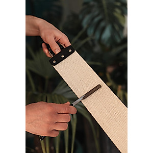 Razor Strop - Barber's Latigo Leather Straight Razor Strop. Dual Strap that will be a Great Addition for Any Straight Razor. PREMIUM LEATHER Strop for Sharpening. (Brown)
