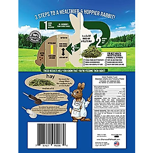 Adult Rabbit Food Alfalfa Timothy Hay-Based Blend 20 lbs, Grain and Soy-Free for Better Digestion