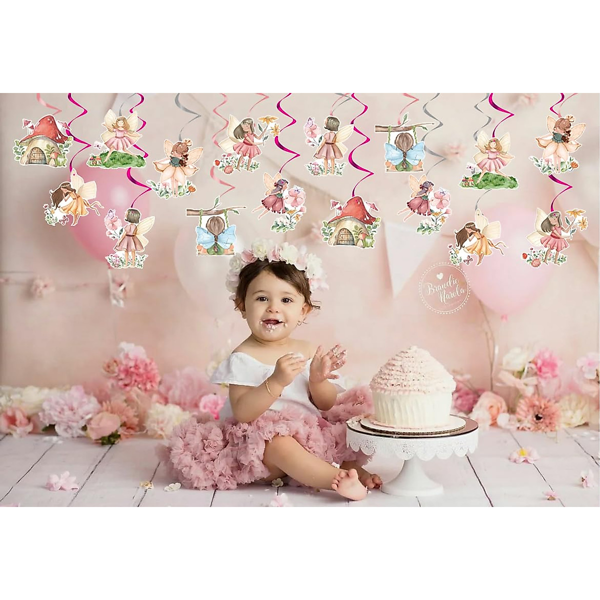 Fairy Party Decorations Flower Fairy Themed Hanging Swirls Decorations My Fairy First Birthday Decor for Girls Fairy Tale Theme Baby Shower Birthday Party Decorations Supplies (New)