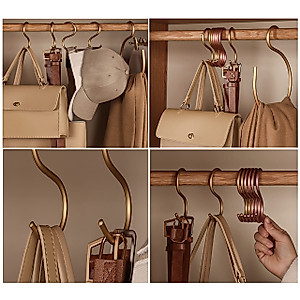 10 Pcs Heavy S Copper Hooks,S Brass Hooks for Hanging Wind Chimes, Kitchen Utensils,Coat Closet, Jeans, Bags or String Lights etc
