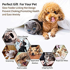 Licking Mat for Dogs and Cats, Premium Lick Mats with Suction Cups for Dog Anxiety Relief, Cat Lick Pad for Boredom Reducer, Dog Treat Mat Perfect for Bathing Grooming etc.