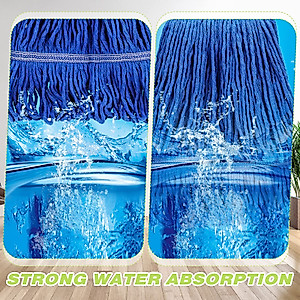 Roshtia 30 Pieces Commercial Mop Head Replacement Floor Cleaning Wet Mop Heads Heavy Duty Cotton String Mops Blue Large Industrial Cleaning Mop Head Refills for Industrial Home Commercial Cleaning