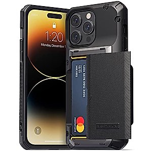 VRS DESIGN Damda Glide Pro Phone Caase for iPhone 14 Pro Max, Sturdy Semi Auto Wallet [4 Cards] Case Compatible for iPhone 14 Pro Max Case (2022)