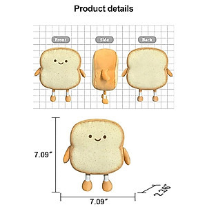 NatureMan Toast Bread Pillow,Funny Bread Shape Plush Toy Pillow, Small Cute Stuffed Plush Toast Sofa Pillow,Children's Adult Home Bedroom Decoration (Golden)