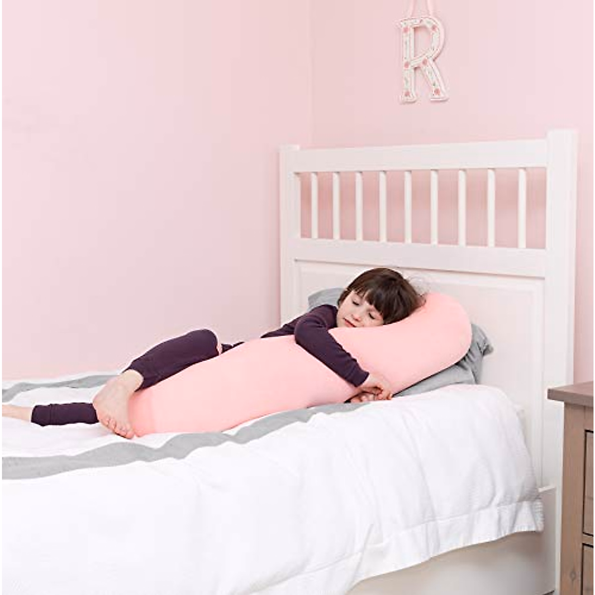 Dash Sensations Sensory Kids Body Pillow – Ultra Soft Plush Removable Cover – Large 30” Roll Cushion with Tactile Mini Beads for Naps, Sleeping, Play and Relaxation (Blue)