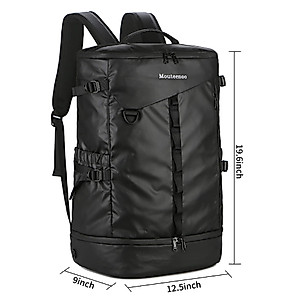 Mouteenoo Travel Backpack with Shoes Compartment for Gym Sports Hiking Water-Resistant Backpack for Men and Women (Black)
