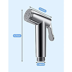 Ultra Light Bidet Toilet Sprayer Head Rustless Handheld Bidet Sprayer Cloth Bathroom Diaper Sprayer for Kitchen and Toilet-Adjustable Water Pressure Control for Feminine Wash(4PCS)