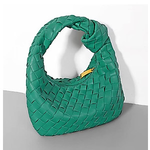 BeAoN Knoted Woven Handbag for Women Leather Shoulder Bag Fashion Designer Ladies Handmade Tote Hobo Bag Bucket Purse Clutch Bag Black